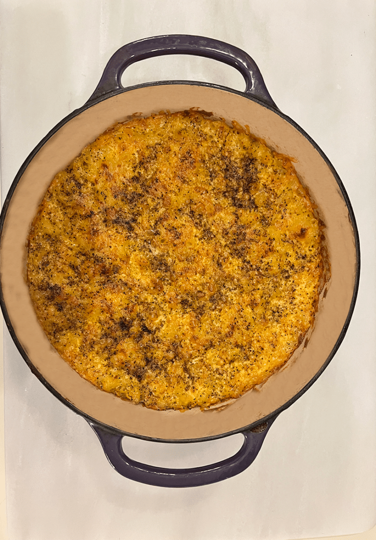 Spicy Baked Three-Cheese Mac and Cheese - erinevolving.com